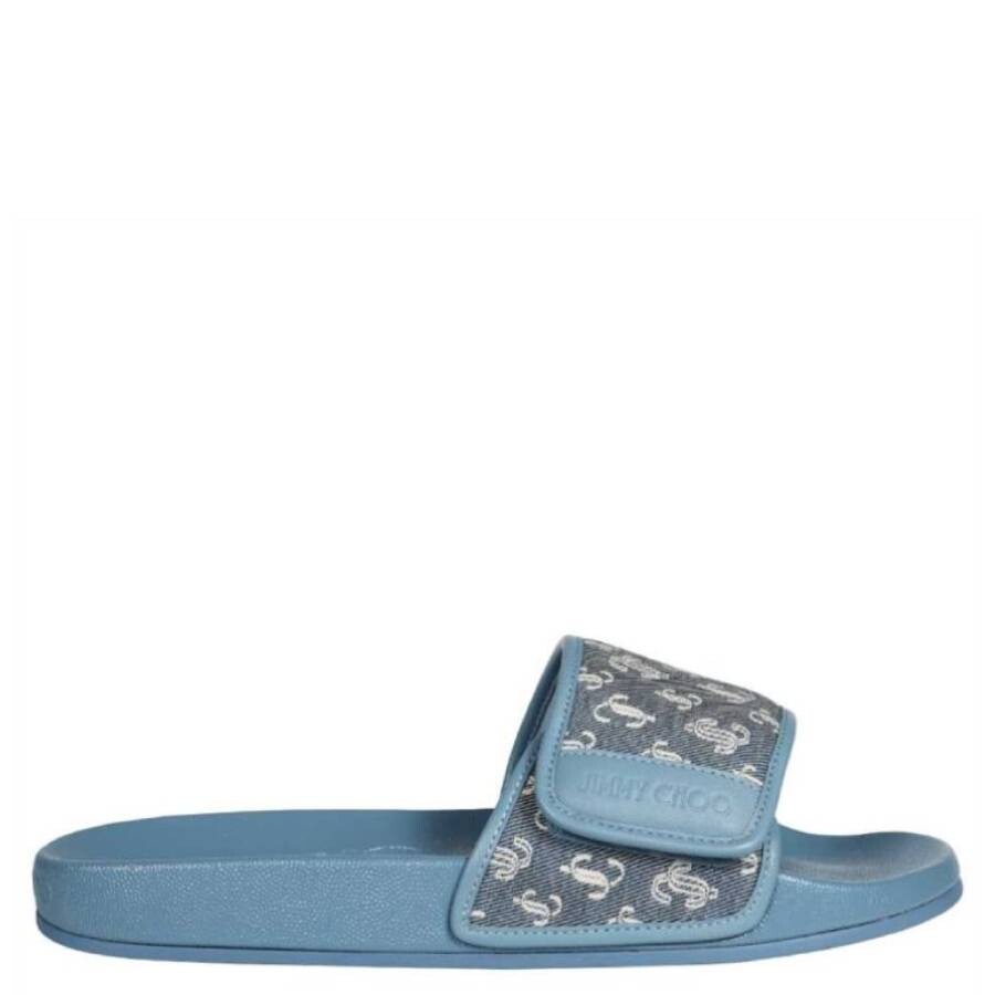 Jimmy Choo Men's Fitz/M JC Monogram Jacquard Slides, Brand Size 42 ( US ...