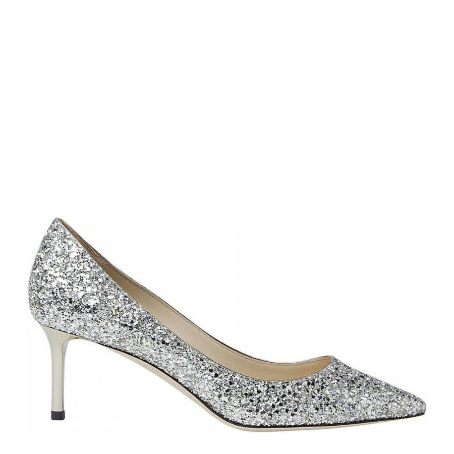 Jimmy Choo Romy 60 Coarse Glitter Pumps, Brand Size 37 ( US Size 7 ...