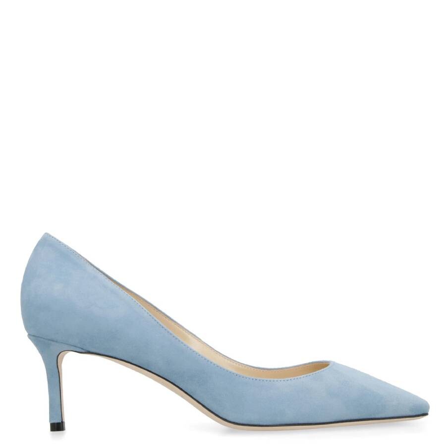 Jimmy Choo Romy 60 Suede Pumps In Smoky Blue, Brand Size 37 ( US Size 7 ...