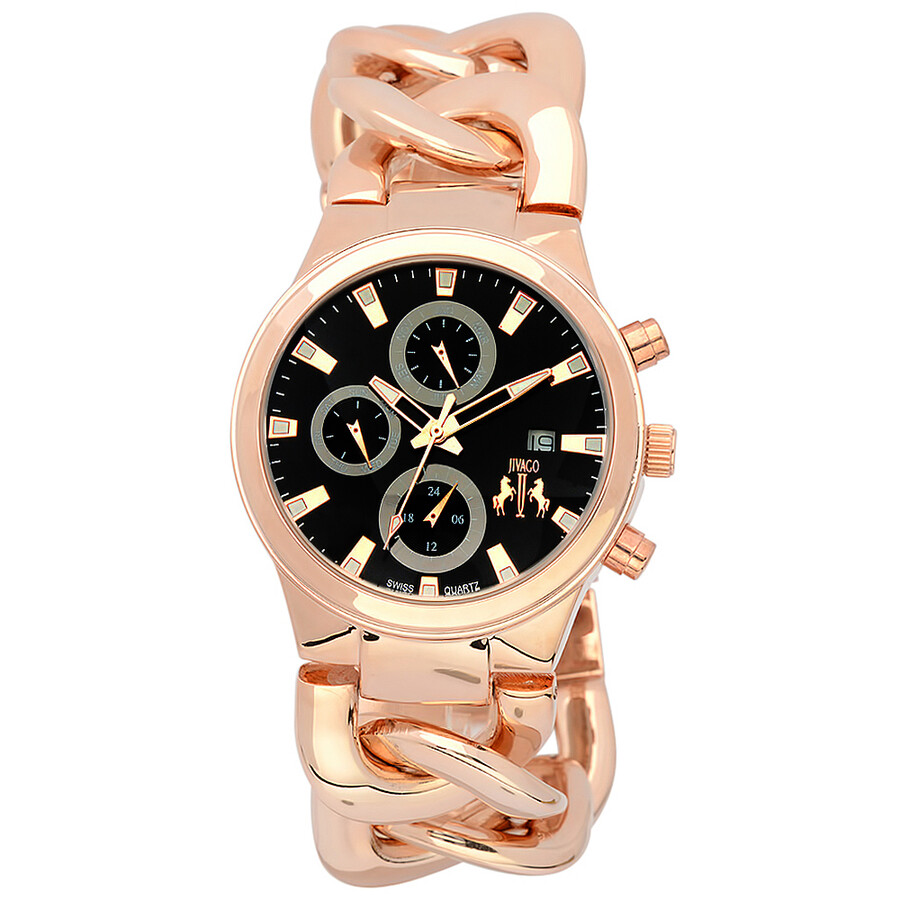 Jivago Lev Multi-Function Black Dial Ladies Watch JV1223 039517432332 ...