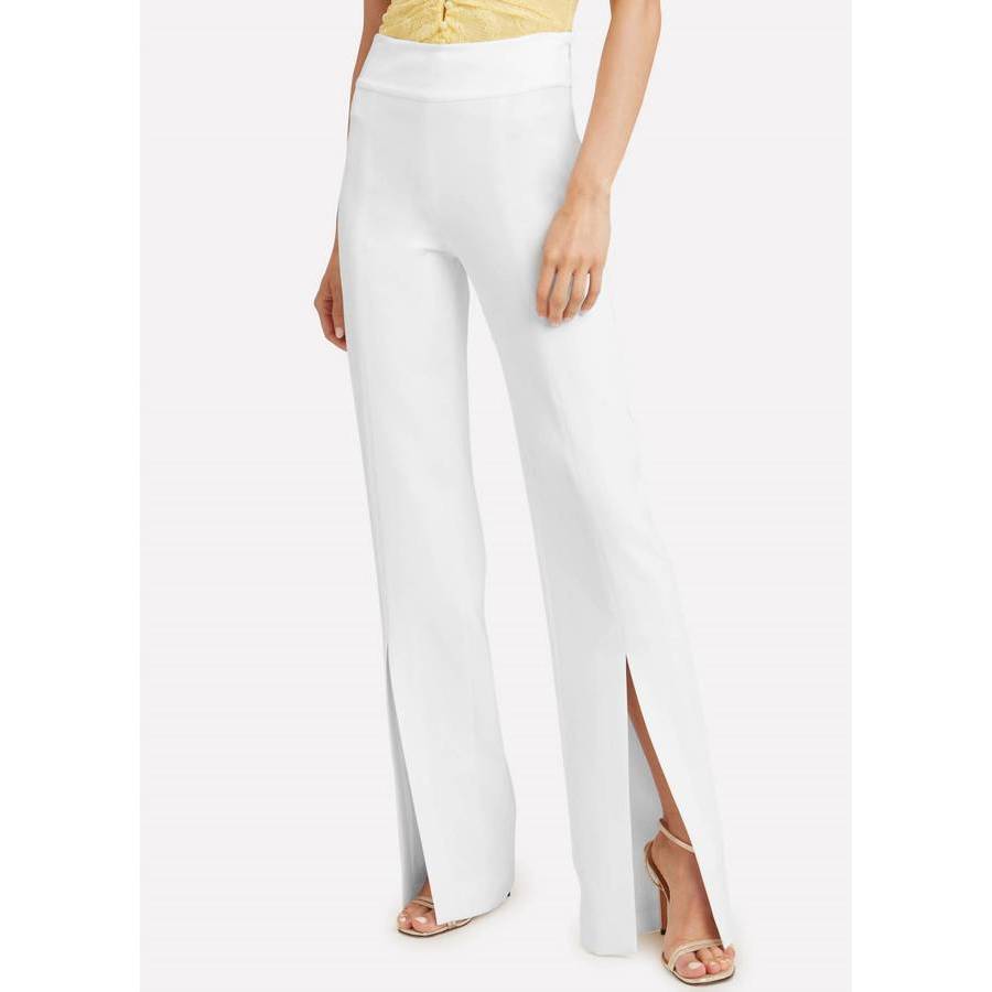 Jonathan Simkhai Ladies Ariah Crepe Satin Combo Front Slit Pant White ...