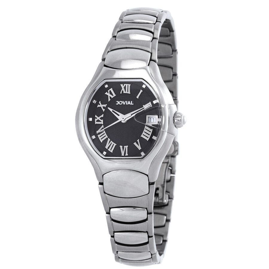 Jovial Classic Quartz Black Dial Ladies Watch 08031-LSM-04 671875970653 ...