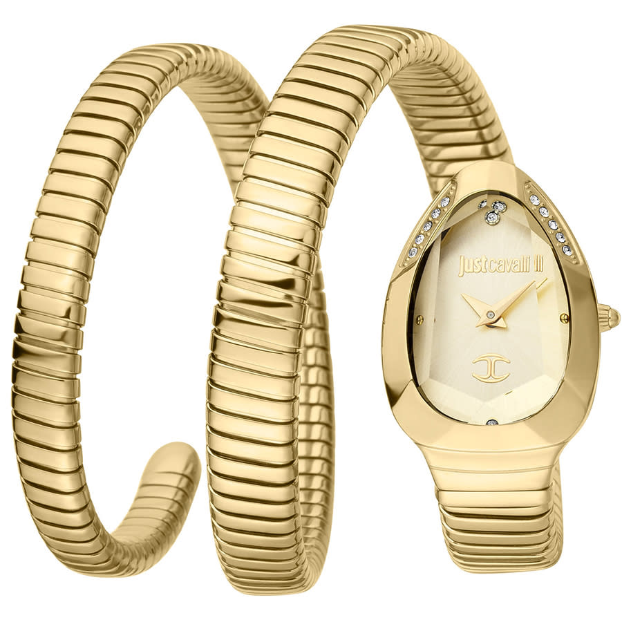 Just Cavalli Signature Snake Gold-tone Dial Ladies Watch JC1L209M0035 ...