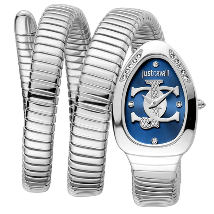 Just Cavalli Snake Blue Dial Ladies Watch JC1L228M0025 4894626185809 ...
