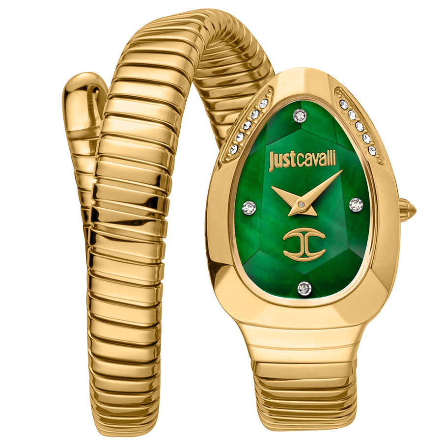 Just Cavalli Snake Green Dial Ladies Watch JC1L229M0035 4894626185731 ...