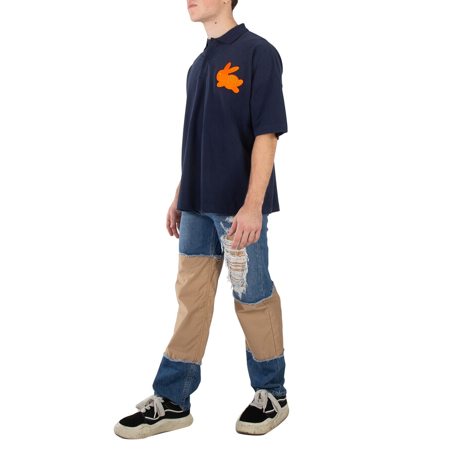 JW Anderson Bunny Embroided Logo Men's Polo T-Shirt, Size Medium JO0173 ...