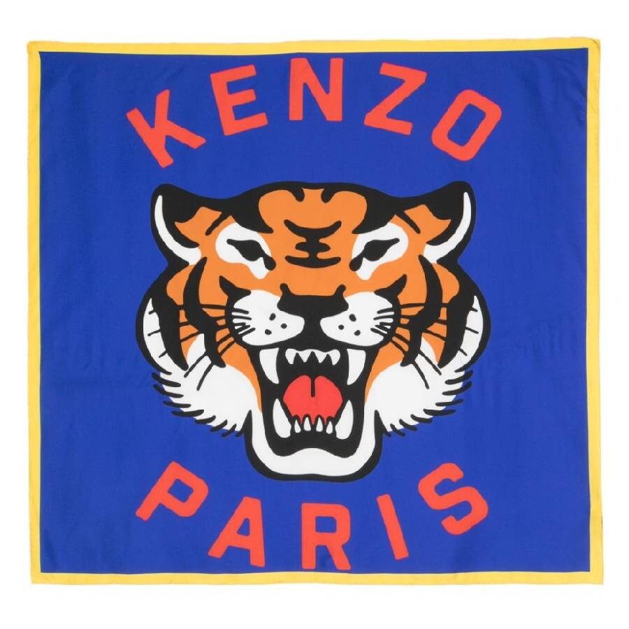 Kenzo Logo-Print Tiger Motif Scarf FE52EW320PEM-75 3612230641280 ...