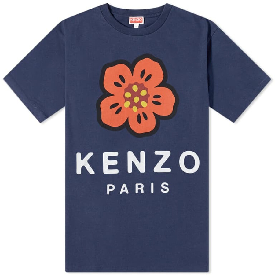Kenzo Men's Midnight Blue Boke Flower Crewneck T-Shirt, Size Small ...