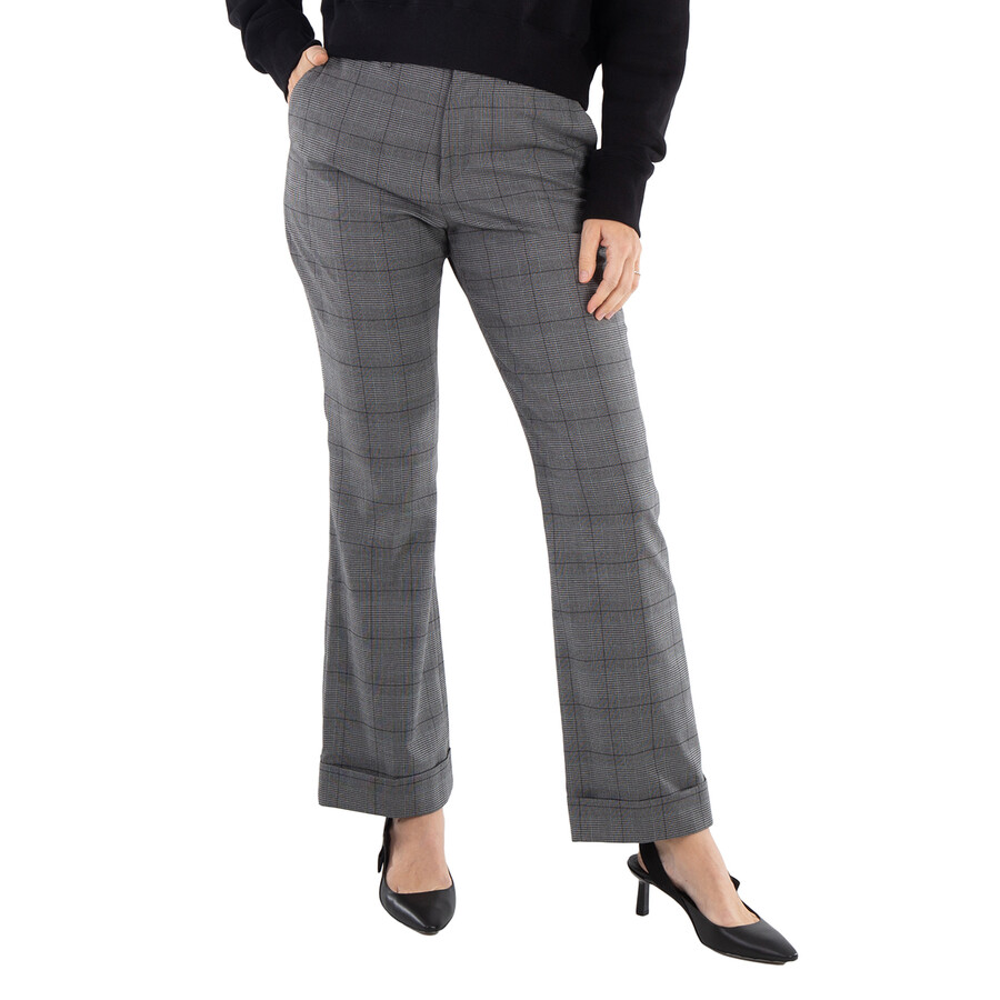 Kolor Ladies Gray Glen Plaid Tailored Trousers, Brand Size 2 (Medium ...