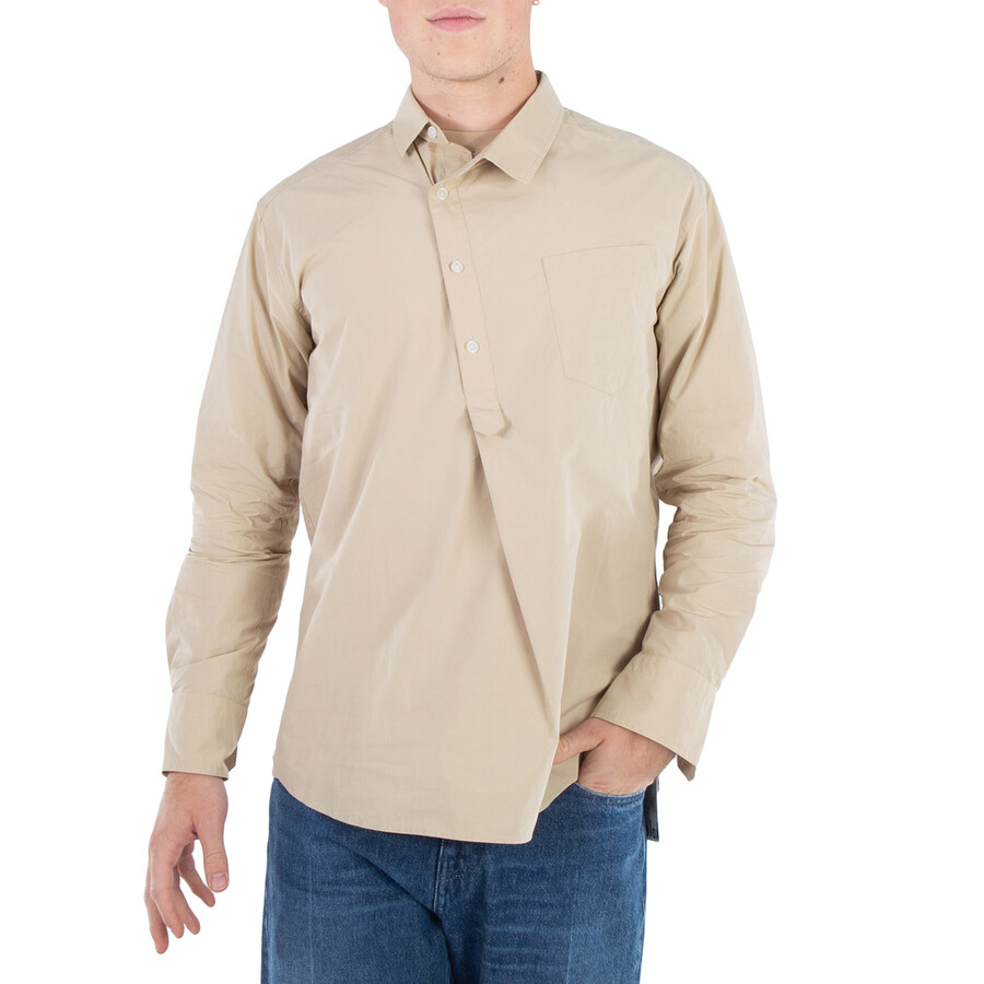 Kolor Men's Beige Slanted Three-Quarter Button Fastening Shirt, Brand ...