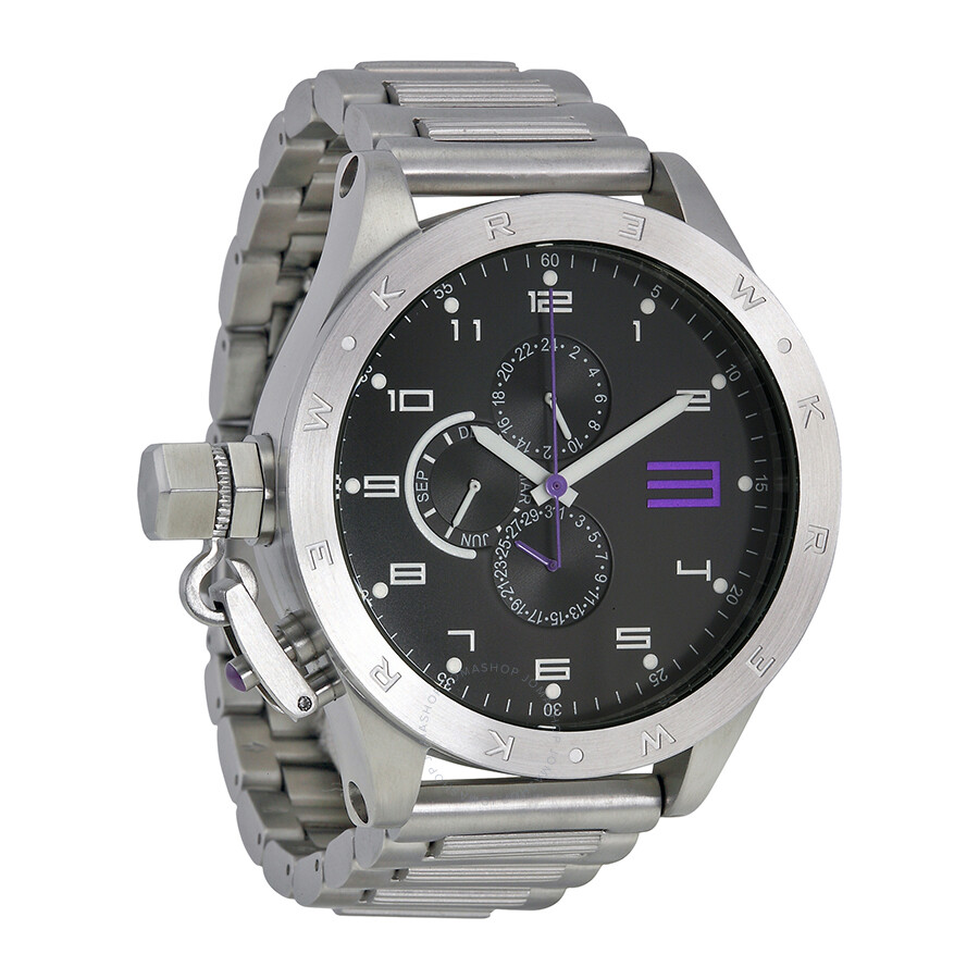 Kr3W Krucible GMT Black Dial Stainless Steel Men's Watch K1083S ...