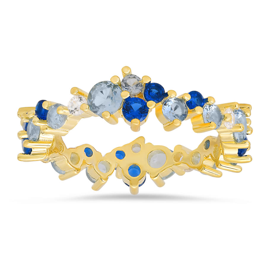 Kylie Harper 14K Gold Over Silver Abstract Blue Sapphire Ombre Eternity ...