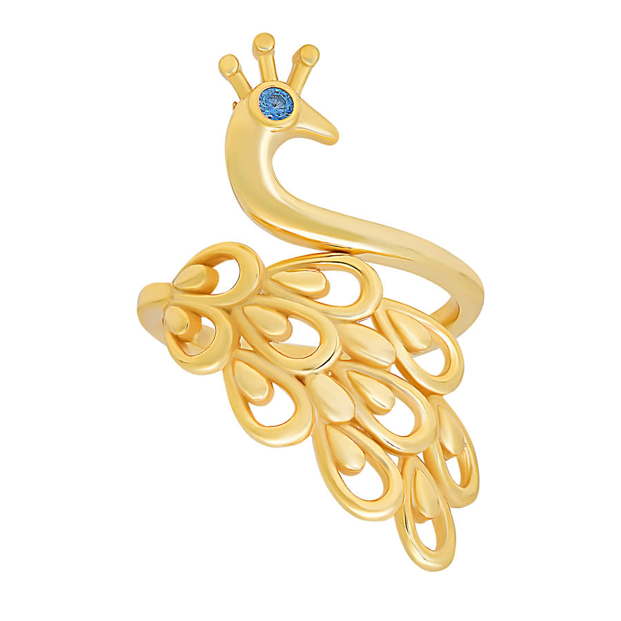 Kylie Harper 14k Gold Over Silver CZ Peacock Ring 31-008Y-DSR6 ...