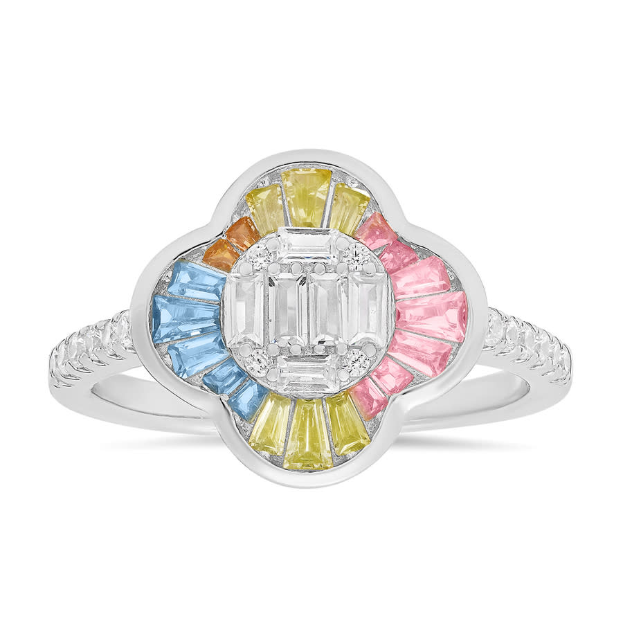 Kylie Harper Sterling Silver Pastel Multi-Color Clover Ring 37-009 ...