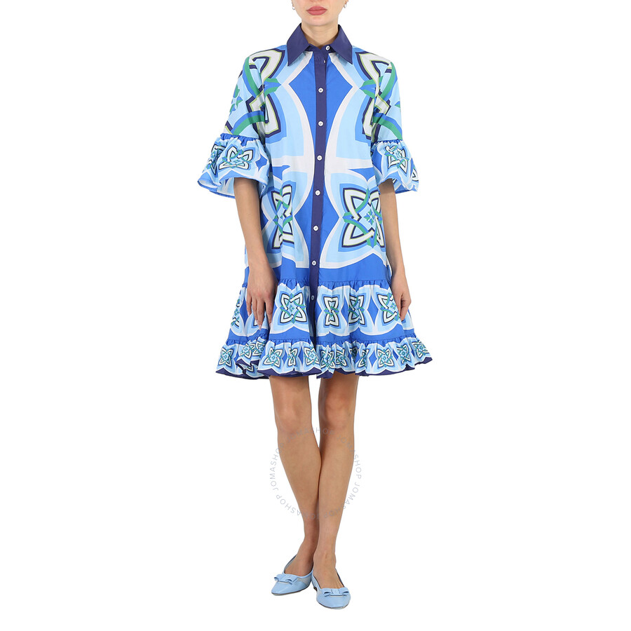 La Double J Ladies Lakshmi Placed Blu Choux Dress, Size Small DRE0205 ...