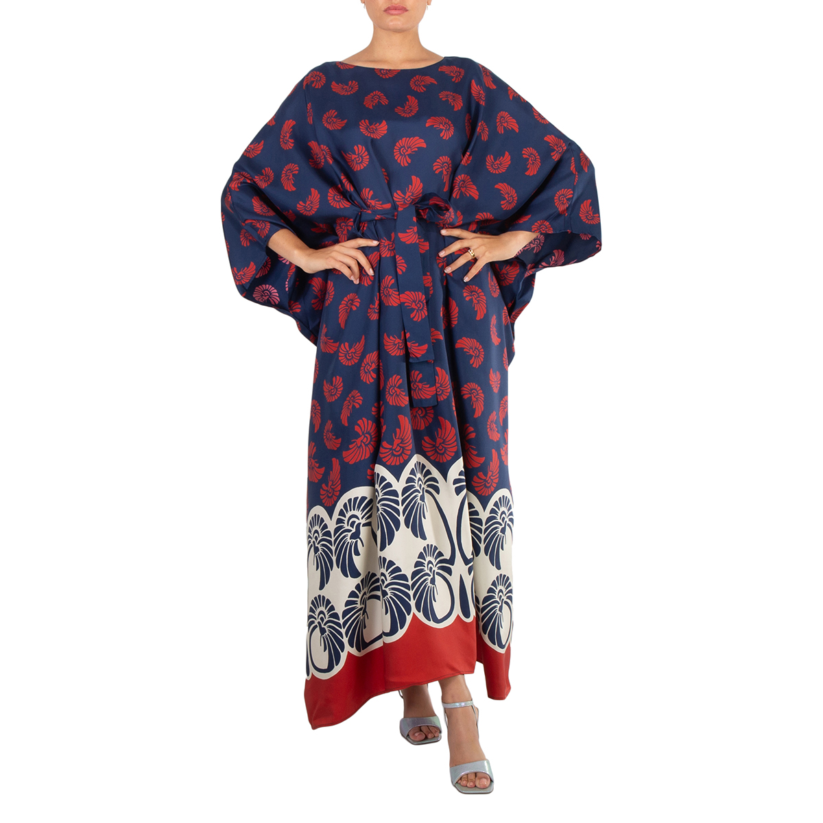 La Double J Pigmy Palm Silk Twill Square Kaftan, Size Large DRE0369 ...