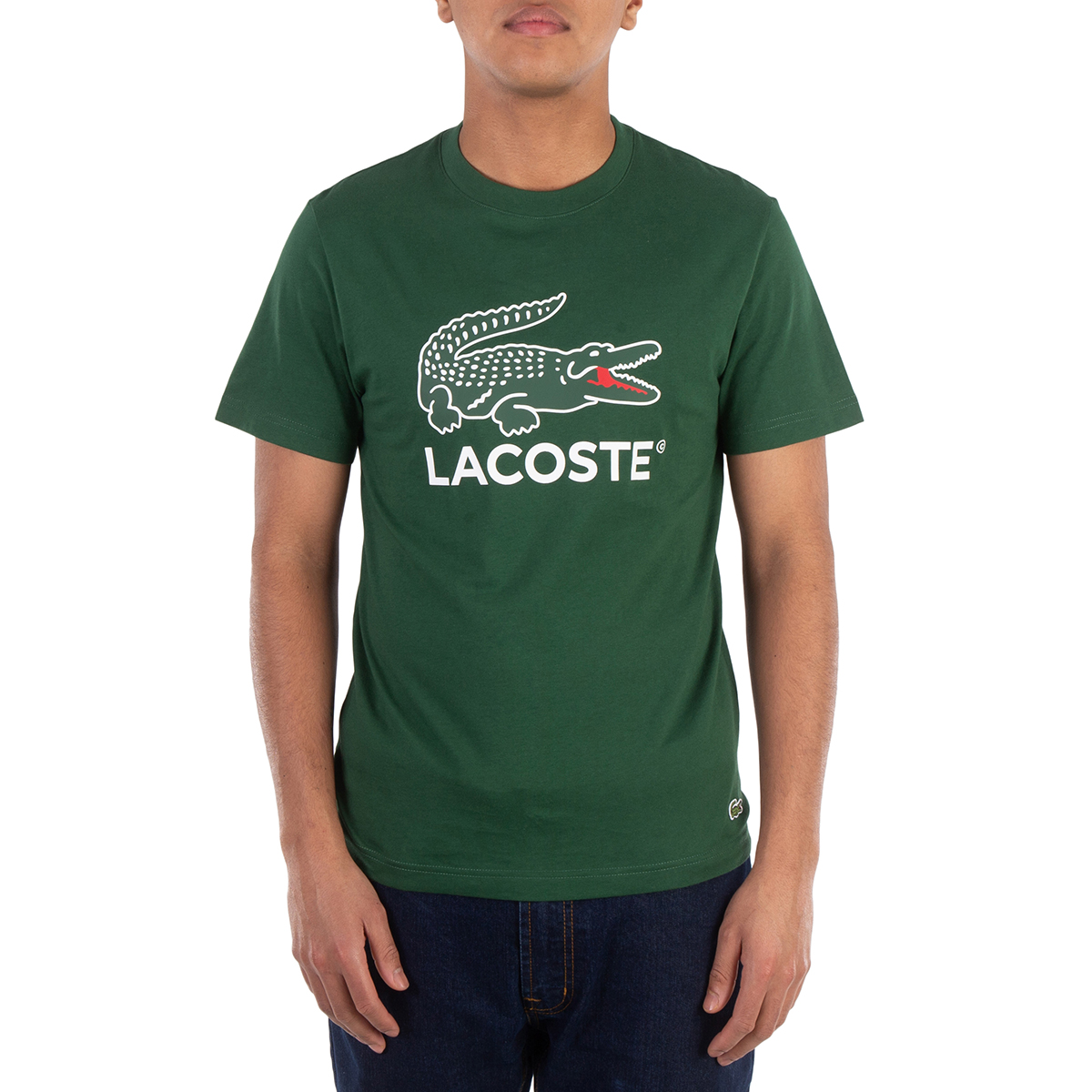 Lacoste Crocodile Logo Graphic Cotton T-Shirt, Brand Size 3 (Small ...