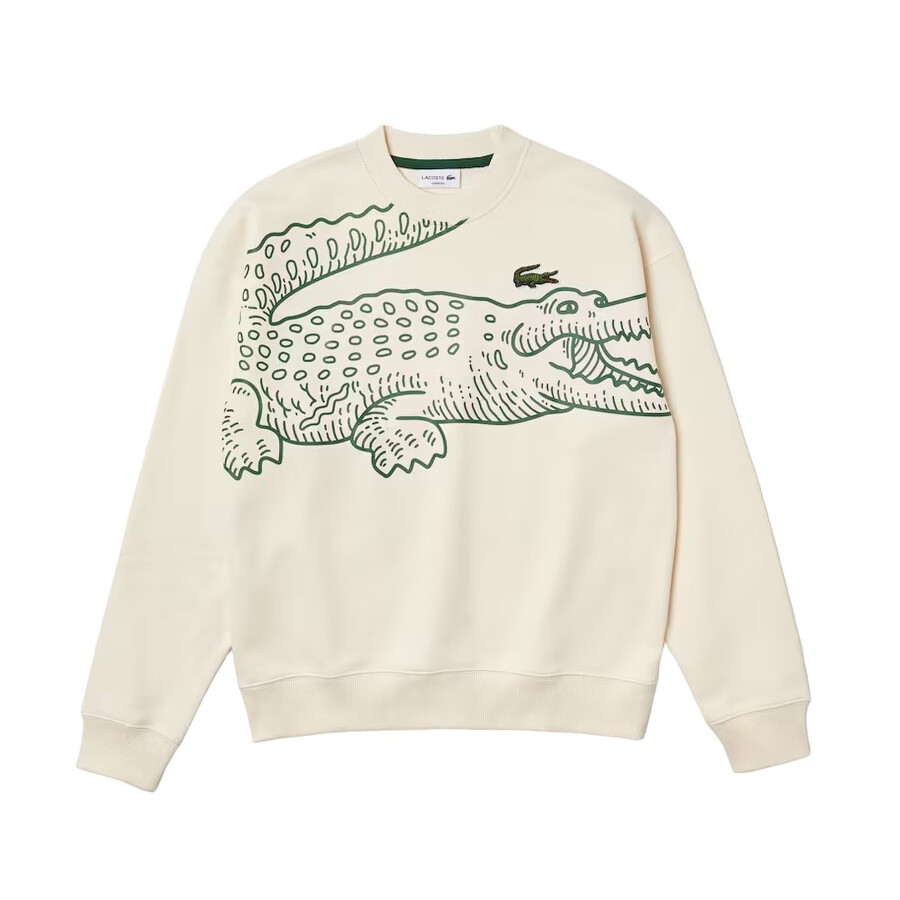 Lacoste Loose Fit Crocodile Print Sweatshirt, Brand Size 3 (Small) SH8248-MO-XFJ - Clothing ...