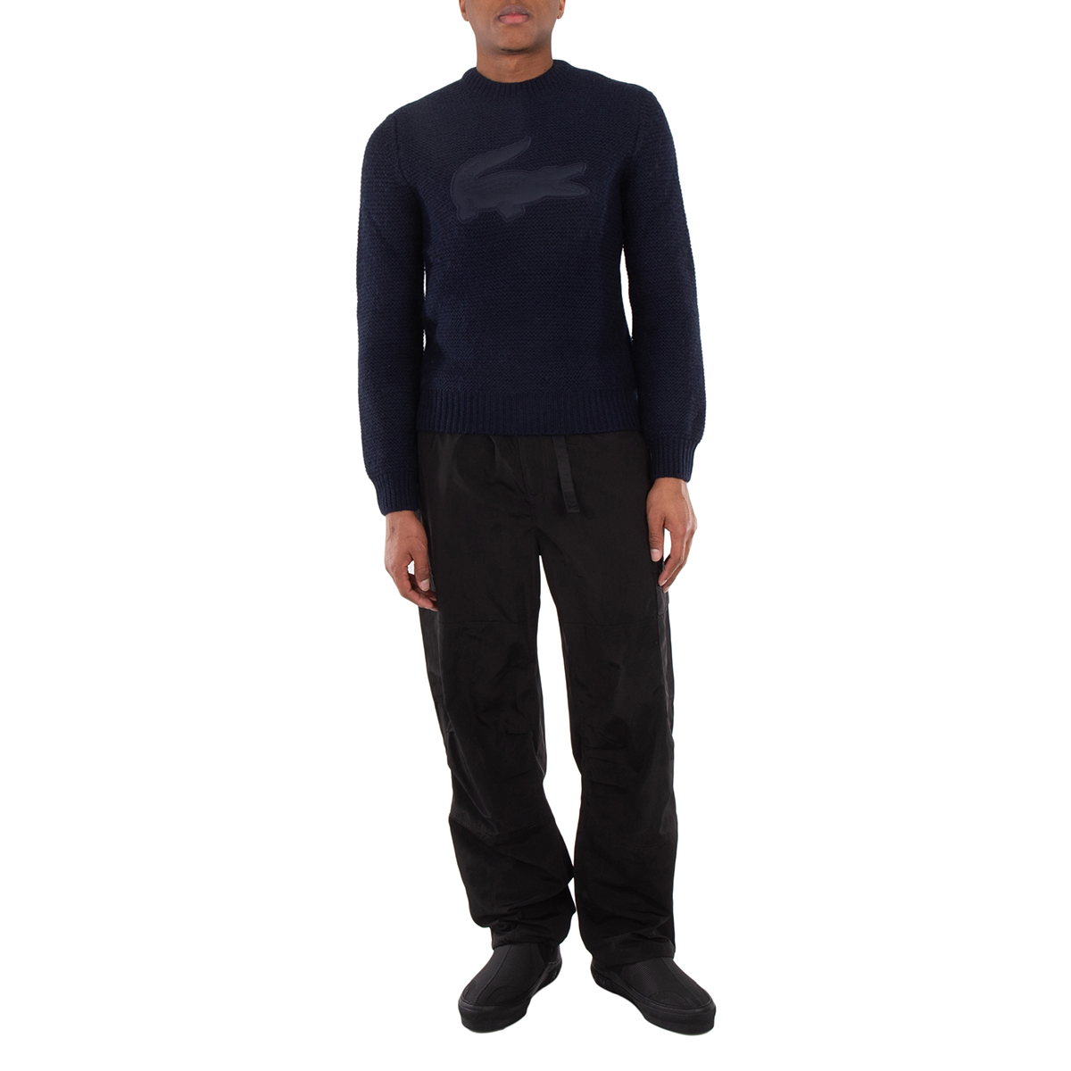 Lacoste Quilted Croc Badge Wool Sweater, Brand Size 5 (Large) AH0813-LO ...