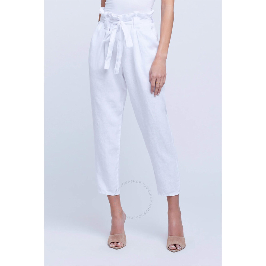 L'Agence Women Heather Paperbag Pant Blanc 78854-Blanc - Jomashop