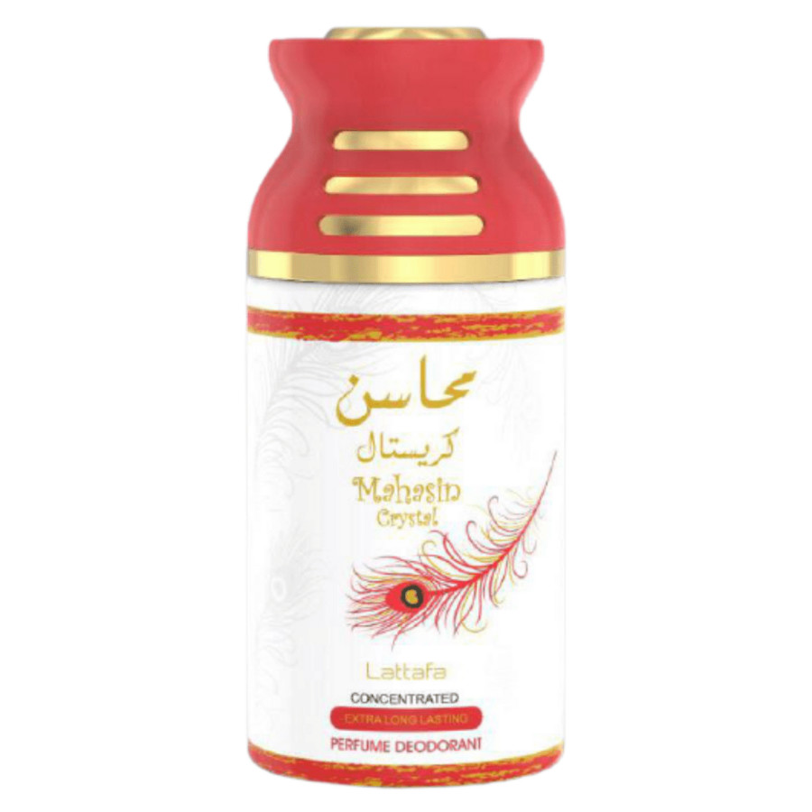 Lattafa Ladies Mahasin Crystal Deodorant Body Spray Spray 6.7 oz Bath ...