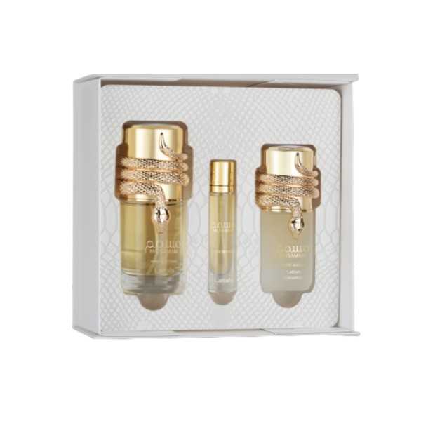Lattafa Unisex Musamam White Intense 3pcs EDP Gift Set Fragrances ...
