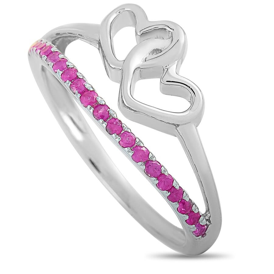 Lb Exclusive 14K White Gold Ruby Heart Ring RC4-11123WRU-W-725 ...