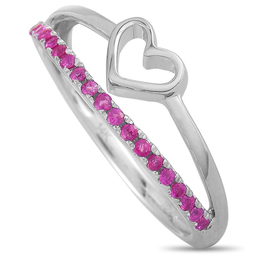 Lb Exclusive 14K White Gold Ruby Heart Ring RC4-11128HWRU-W - Jewelry ...