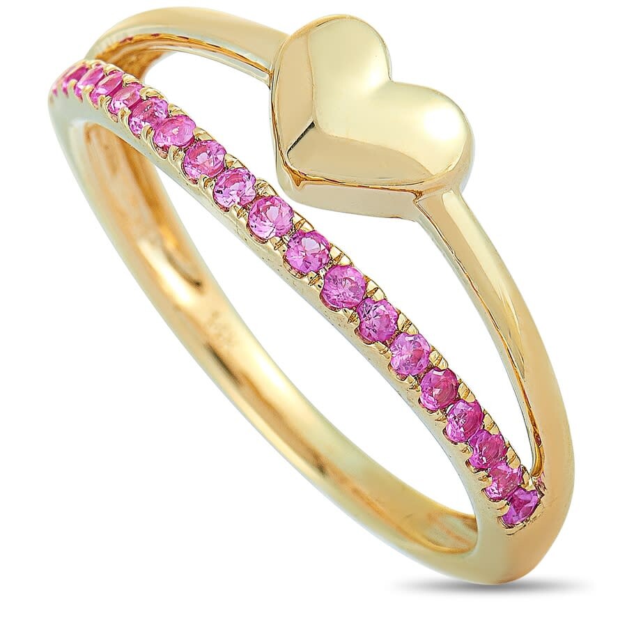 Lb Exclusive 14K Yellow Gold Ruby Heart Ring RC4-11122YRU-Y-725 ...