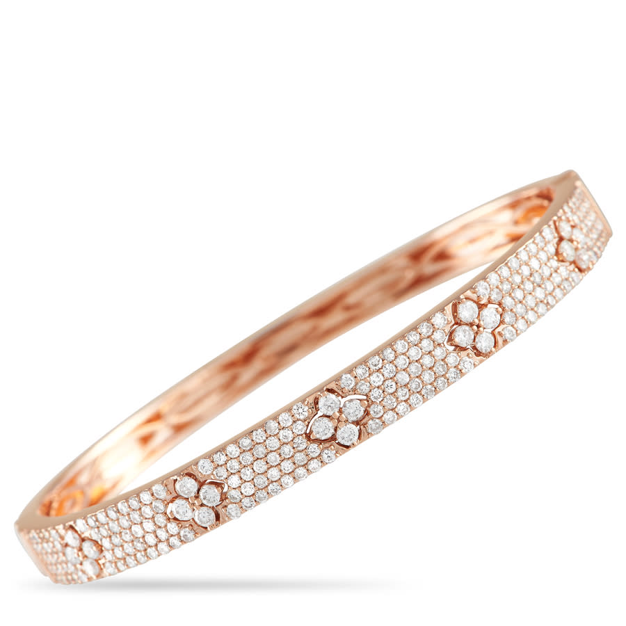 Lb Exclusive 18K Rose Gold 2.42ct Diamond Bangle Bracelet ALB-16390-R-R ...