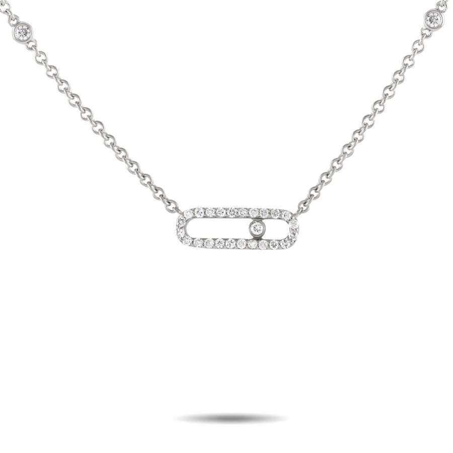 Lb Exclusive 18K White Gold 0.25ct Sliding Diamond Necklace ALB-17877-W ...