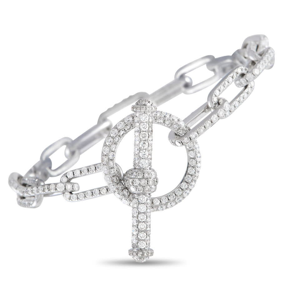 Lb Exclusive 18K White Gold 10.0ct Diamond Toggle Bracelet ALB-17138-W ...