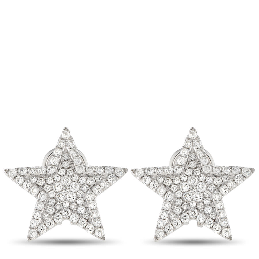 Lb Exclusive 18K White Gold 2.25ct Diamond Star Earrings AER-16170-W ...