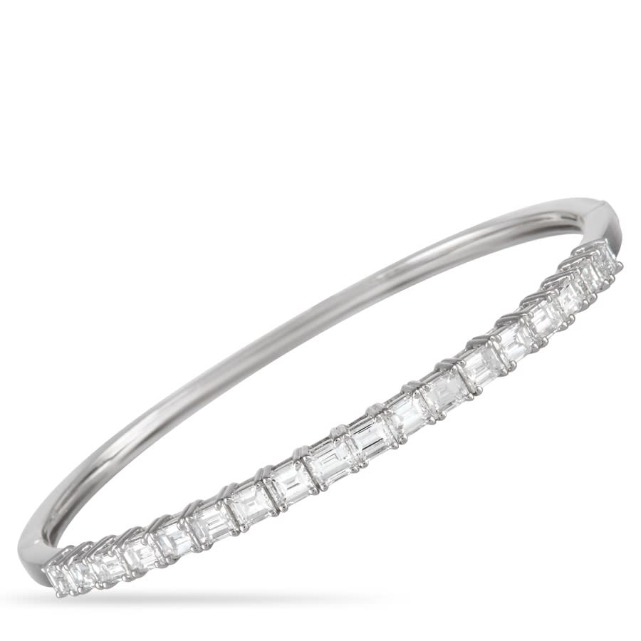 Lb Exclusive 18K White Gold 4.35ct Diamond Bangle Bracelet ALB-16490-W ...