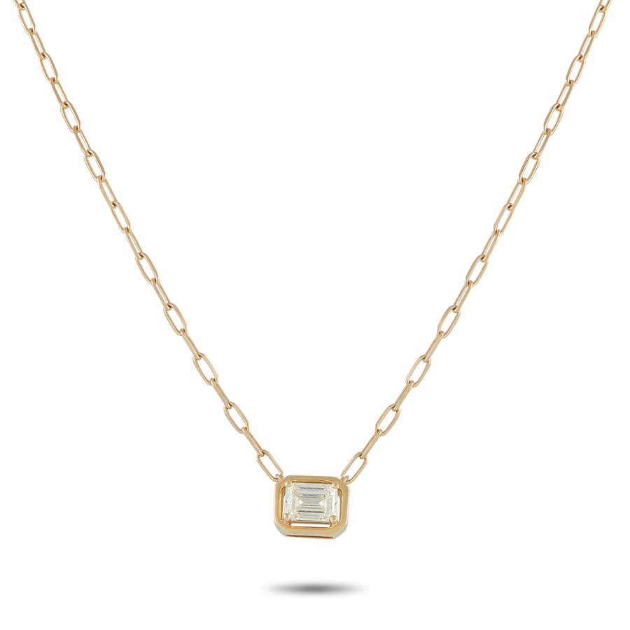 Lb Exclusive 18K Yellow Gold 0.93 ct Emerald Cut Diamond Solitaire ...