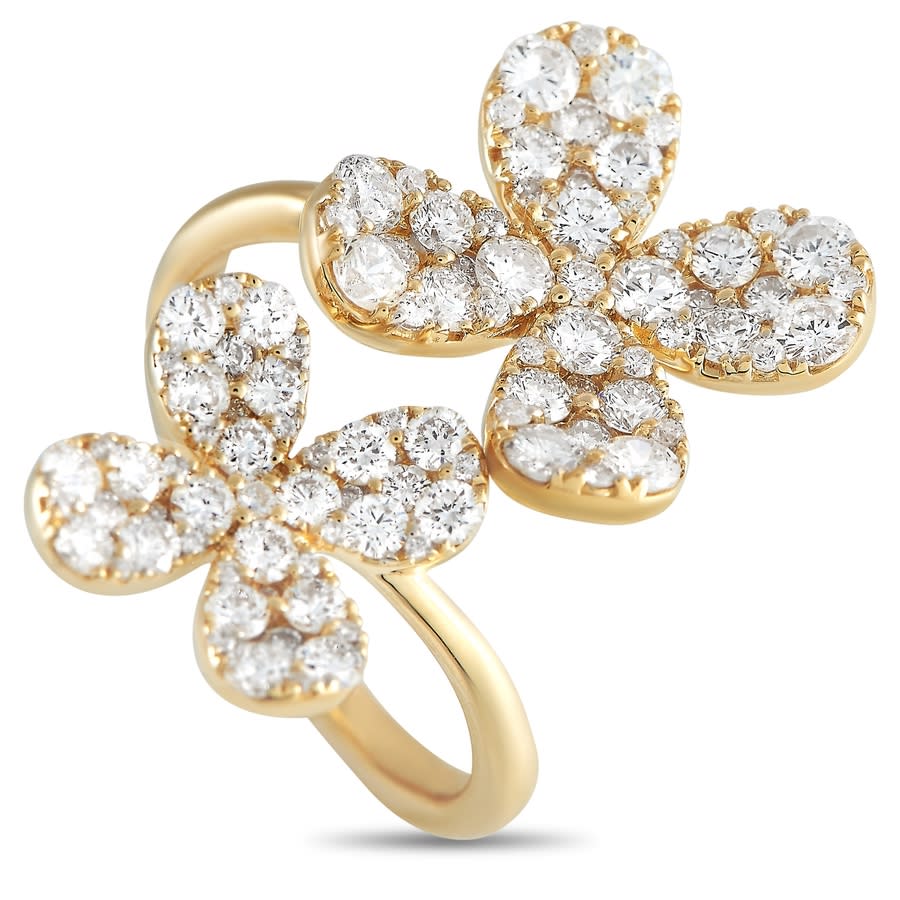 Lb Exclusive 18K Yellow Gold 1.65 ct Diamond Open Wrap Ring ALR-15982-Y ...