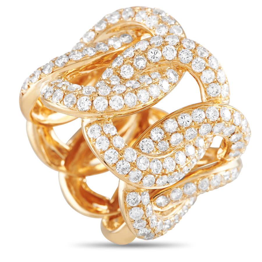 Lb Exclusive 18K Yellow Gold 3.10ct Diamond Wide Band Ring ALR-17389-Y ...