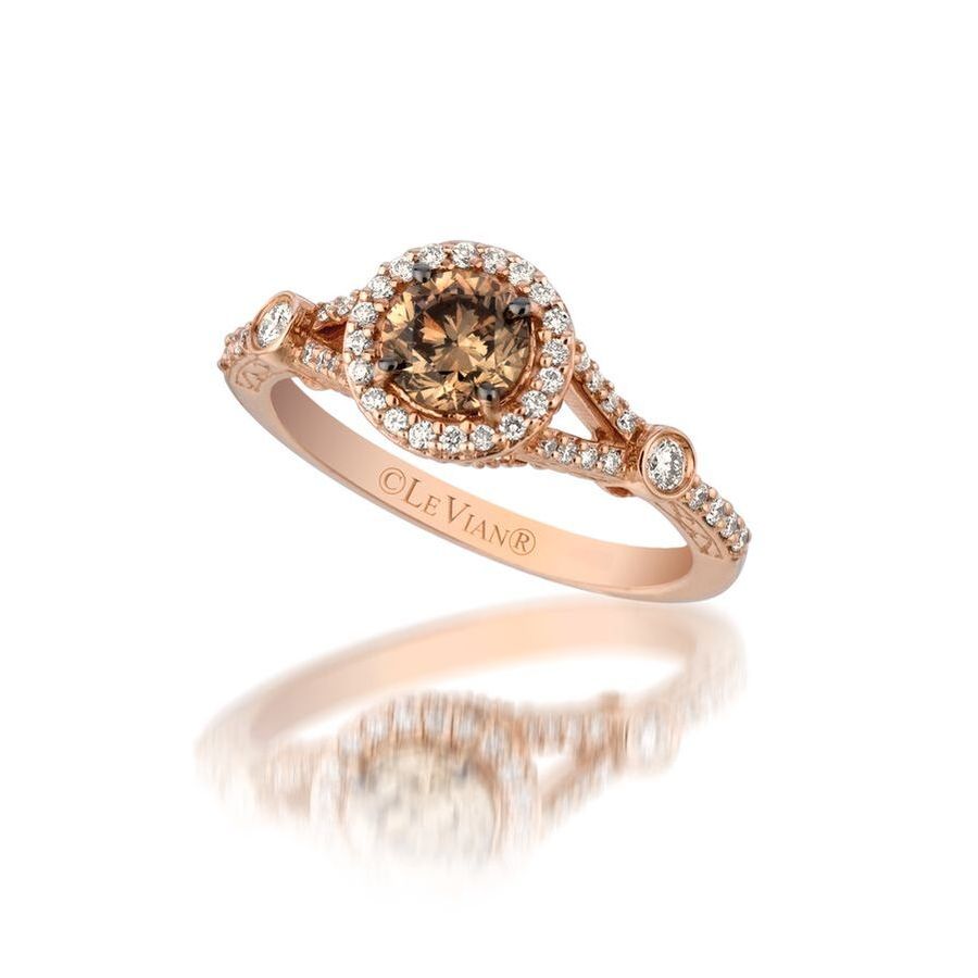 Le Vian Ladies Chocolate Diamond Rings Set In 14k Strawberry Gold In ...
