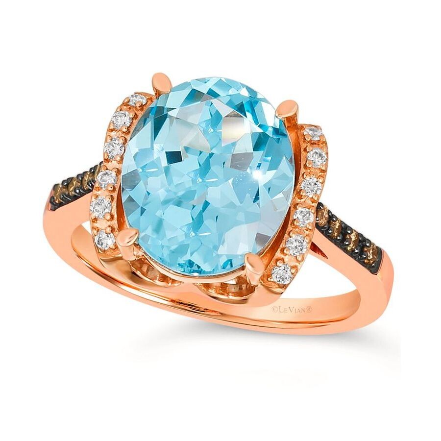 Le Vian Ladies Blue Topaz Rings set in 14K Strawberry Gold 88714 196724007941 - Ladies Jewelry ...