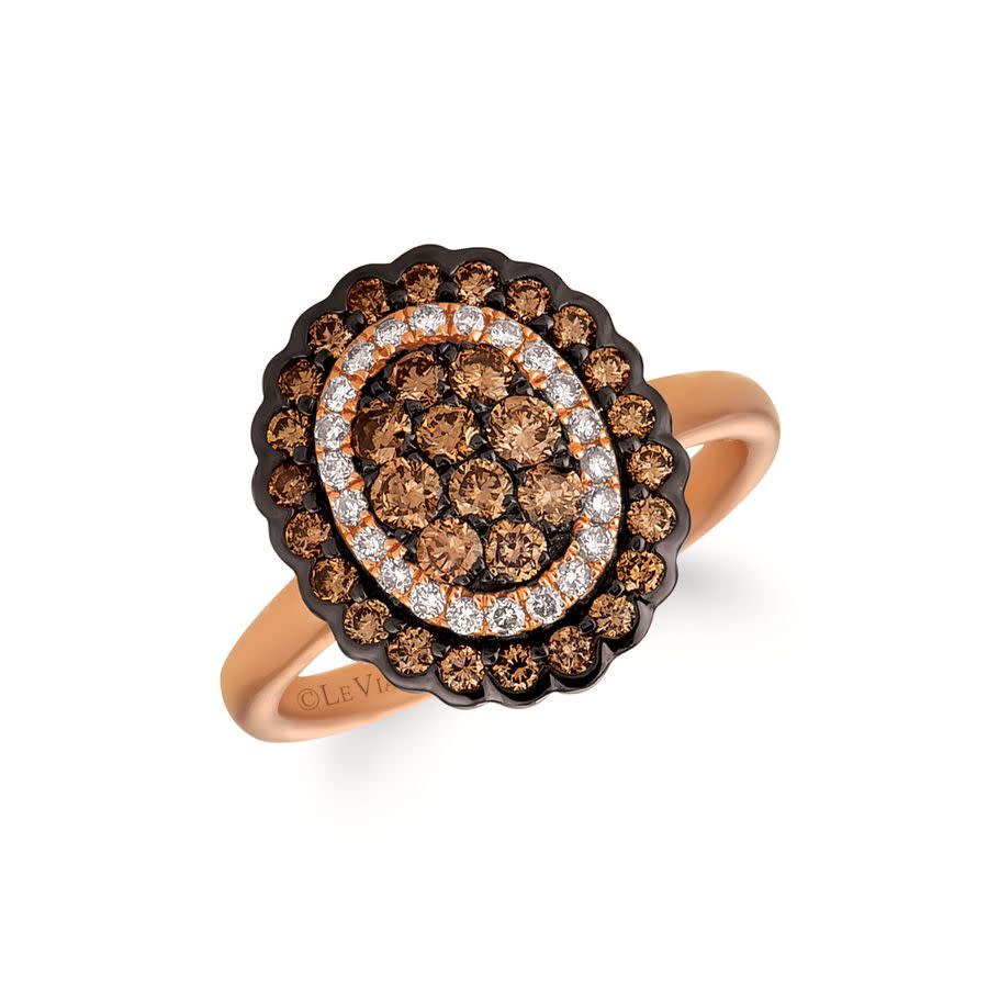 Le Vian Ladies Chocolate And Strawberry Clusters Rings set in 14K ...