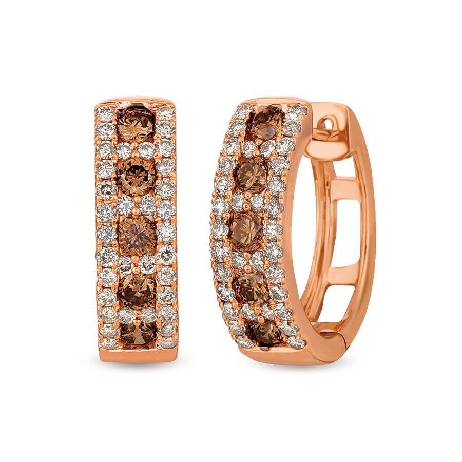 Le Vian Ladies Chocolate Diamonds Earrings in 14K Strawberry Gold 76165 ...