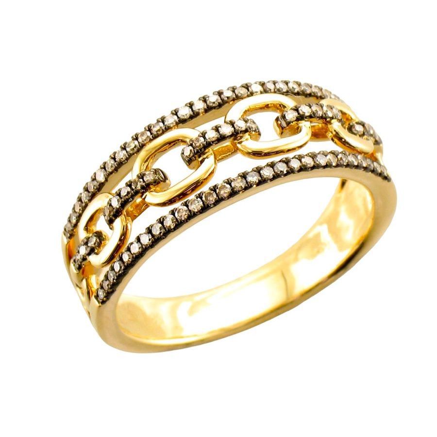 Le Vian Ladies Chocolate Diamonds Links Rings set in 14K Honey Gold ...