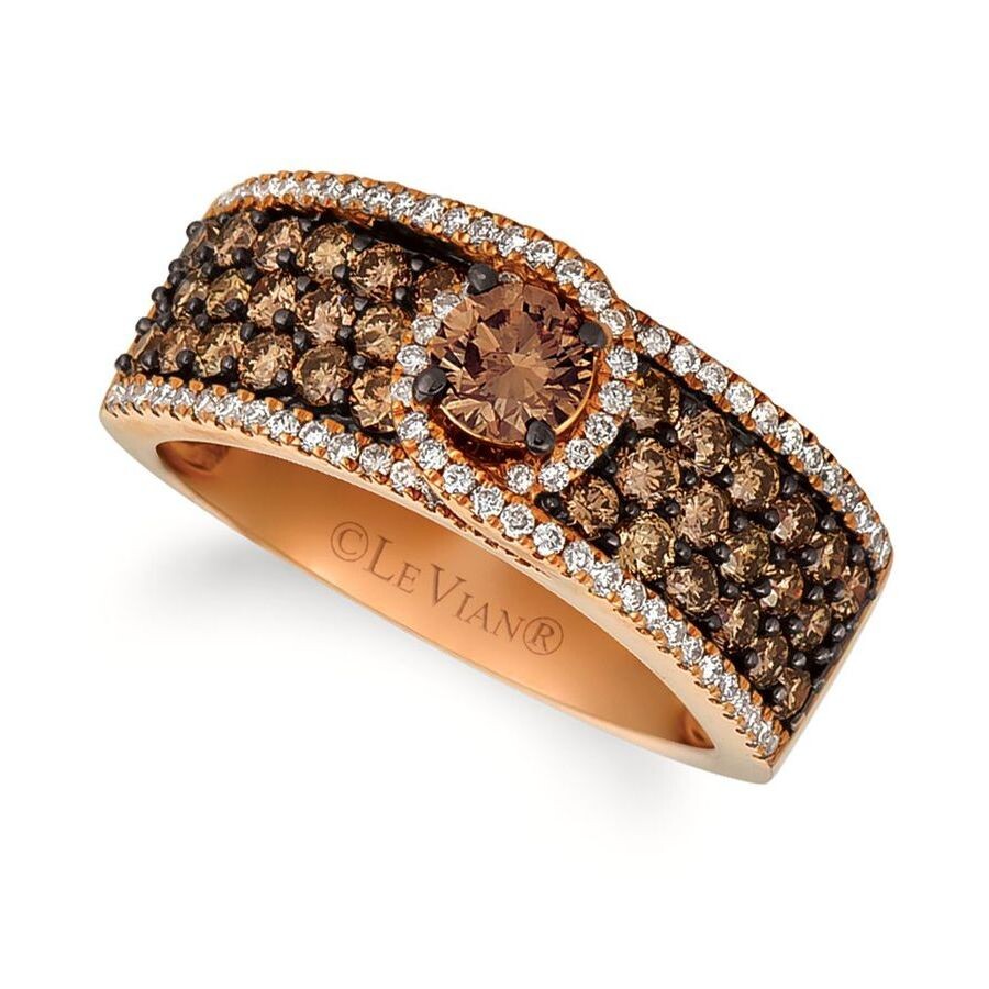 Le Vian Ladies Chocolate Diamonds Rings set in 14K Strawberry Gold ...