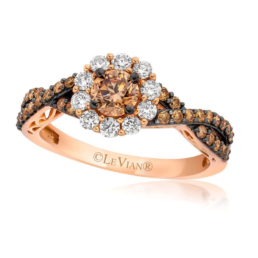 Le Vian Ladies Chocolate Solitaire Rings set in 14K Strawberry Gold ...
