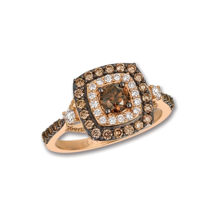 Le Vian Ladies Chocolate Solitaire Rings set in 14K Strawberry Gold ...