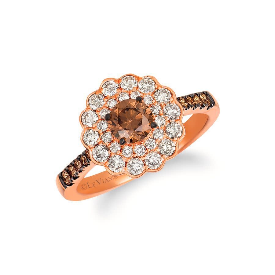 Le Vian Ladies Chocolate Solitaire Rings set in 14K Strawberry Gold ...