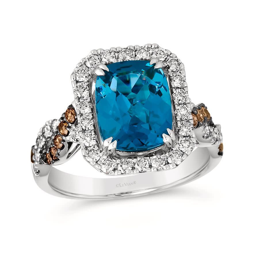 Le Vian Ladies Deep Sea Blue Topaz Rings set in 14K Vanilla Gold LACC 7 ...