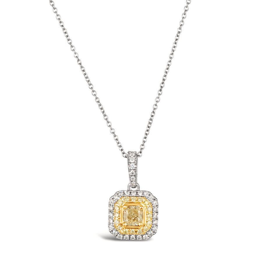 Le Vian Ladies Fancy Light Yellow Diamond Necklaces set in 14K Two Tone ...