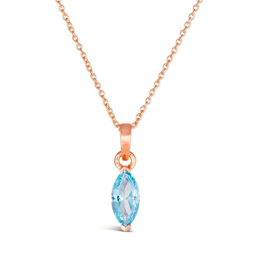 Le Vian Ladies Ocean Blue Topaz Necklaces set in SLV Strawberry Gold KJSFP08095IBT 196724005329 ...