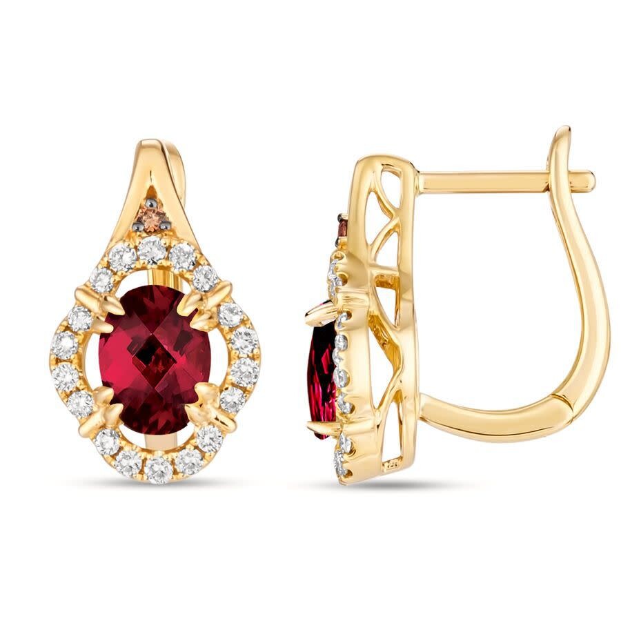 Le Vian Ladies Raspberry Rhodolite Earrings set in 14K Honey Gold ...